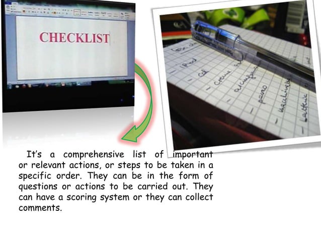 different kinds of checklist ppt | PPT
