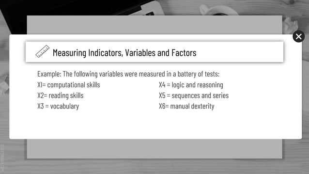 measuring variables, indicator, and factor | PPTX | Educational Assessment | Education