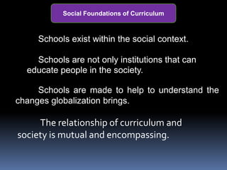 Major Foundations of Curriculum | PPTX