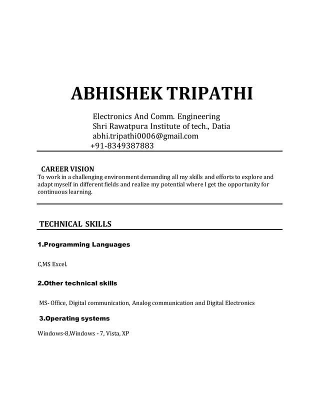 ABHISHEK TRIPATHI RESUME | DOCX