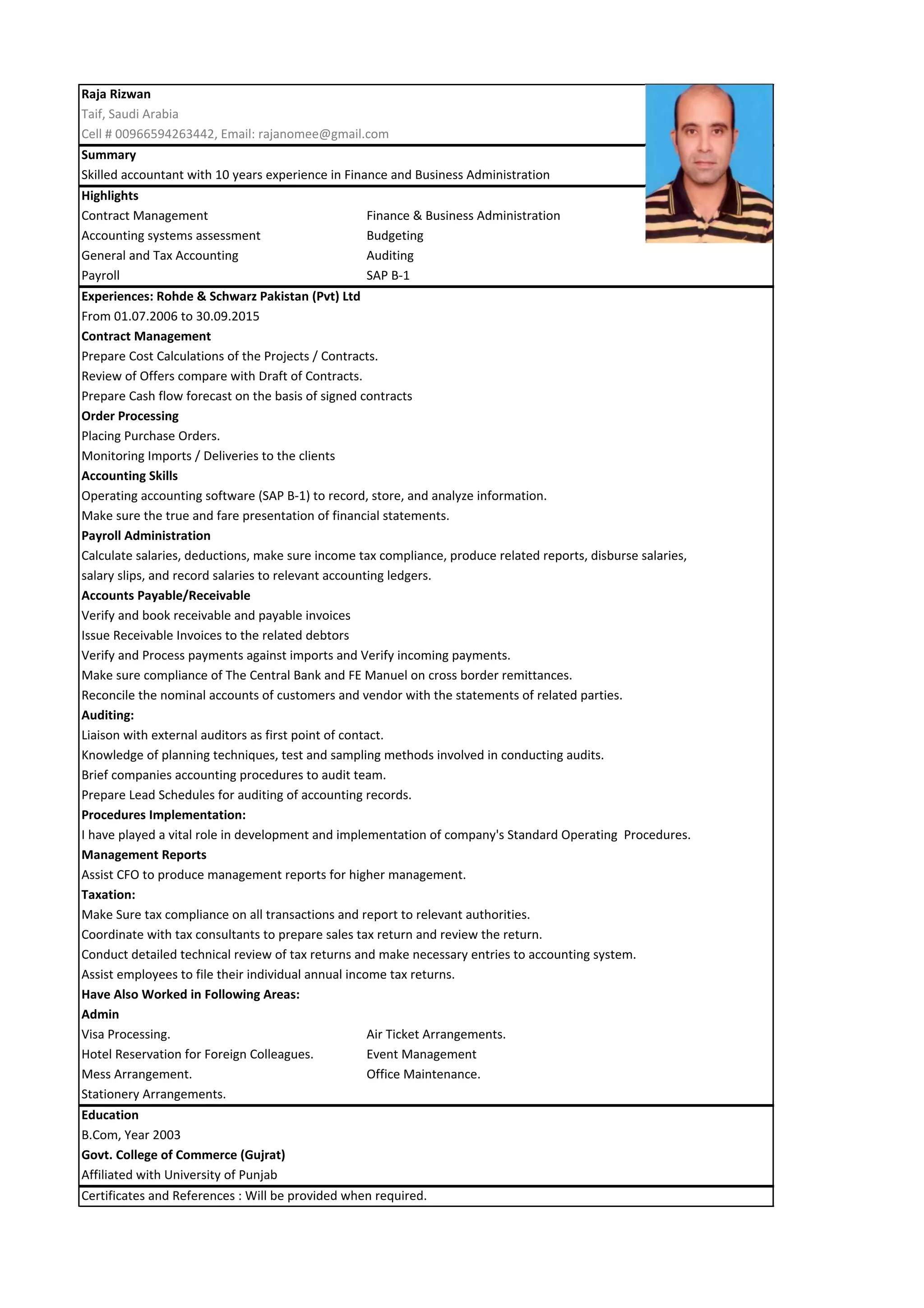 Raja Rizwan CV | PDF