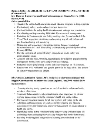 OGBONNA HSE SPECIALIST CV 2015 | DOCX