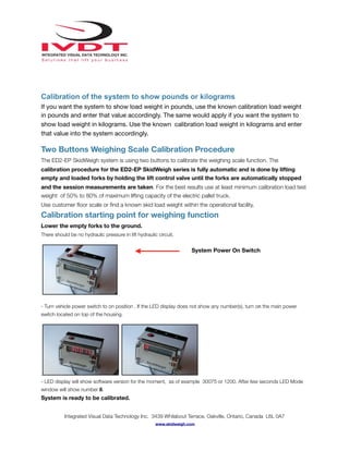 Electric Pallet Truck Weighing Scales, ED2 ep v1600 | PDF