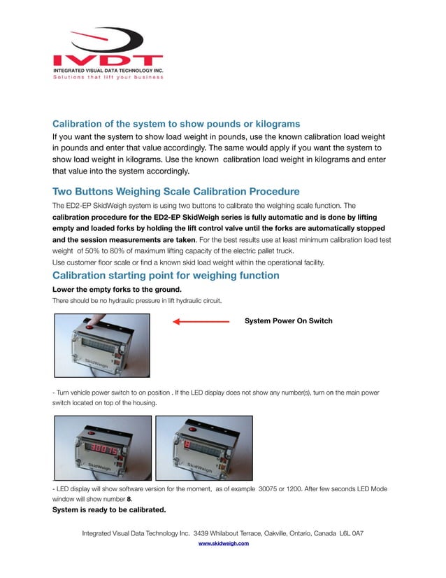 Electric Pallet Truck Weighing Scales, ED2 ep v1600 | PDF