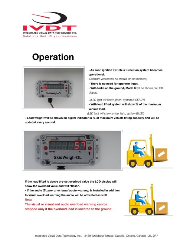 SkidWeigh ED2E Series, forklift overload warning | PDF