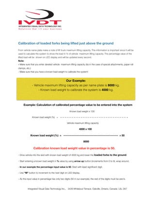 SkidWeigh ED2E Series, forklift overload warning | PDF