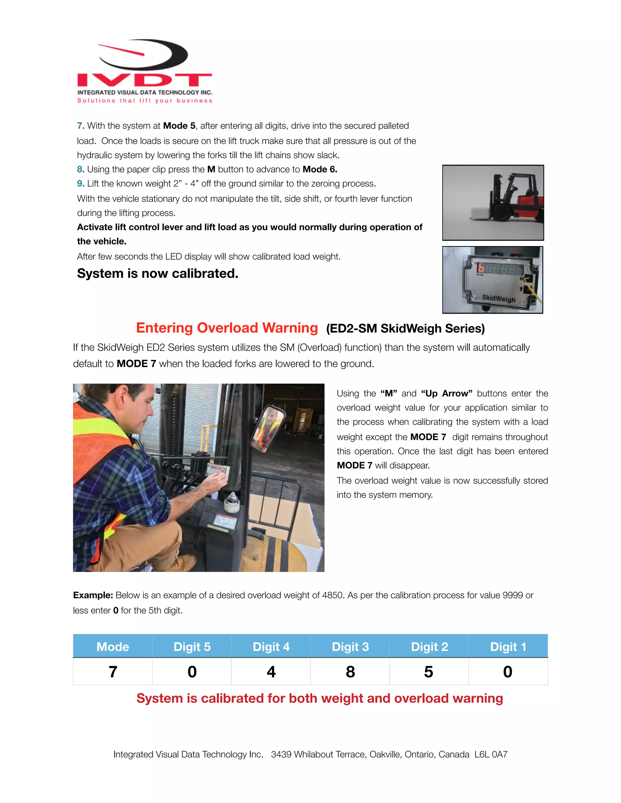 Forklift weighing scale with overload warning | PDF