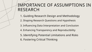 Understanding Assumption in Research Study. What are the assumptions ...