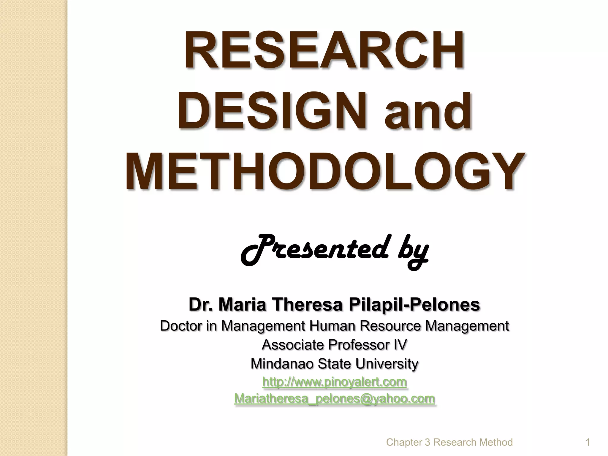 Ed200 research chapter 3 methodology(jan282012) | PPTX