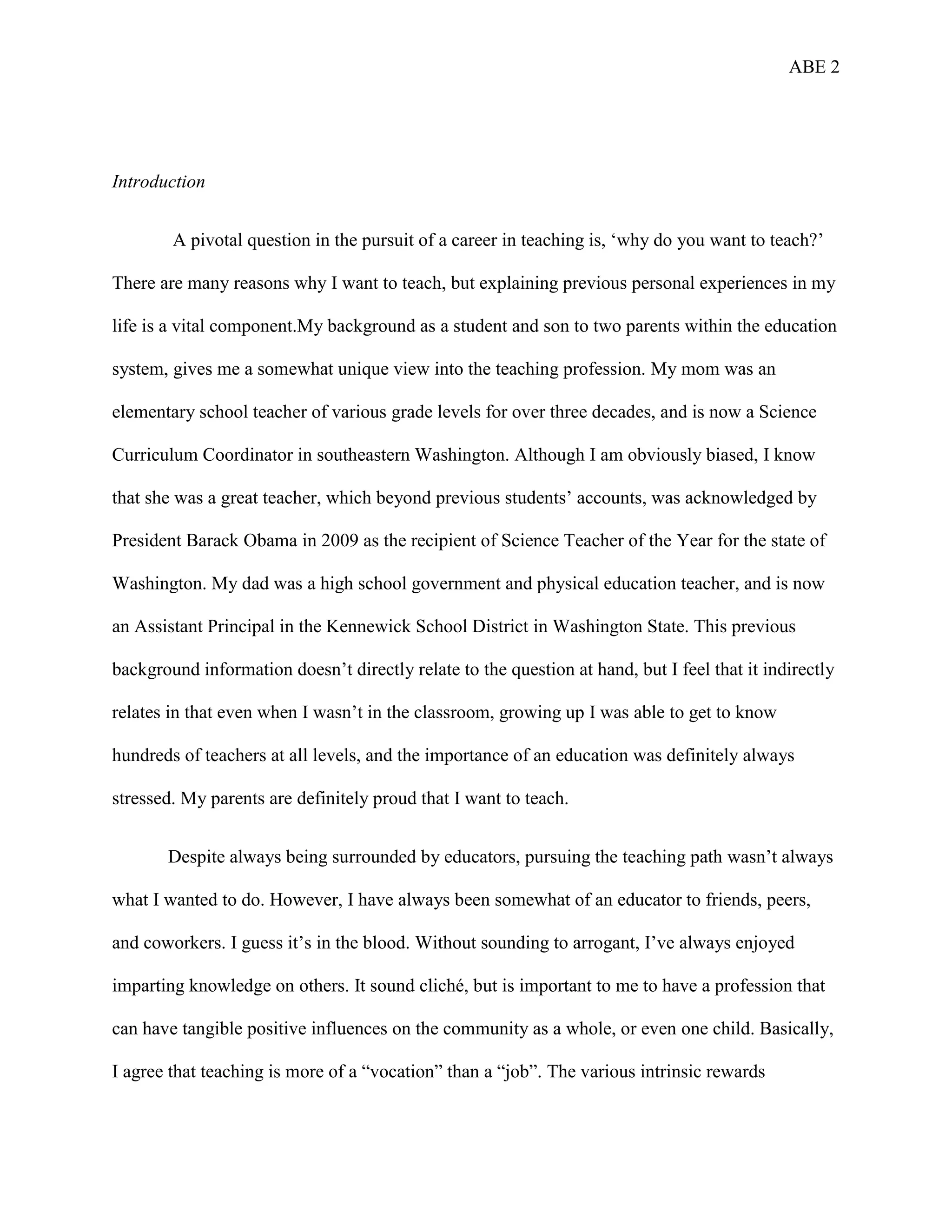 Autobiographical Essay | DOCX