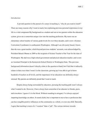 Autobiographical Essay | PDF