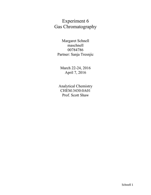 GC lab report | PDF | Chemistry | Science