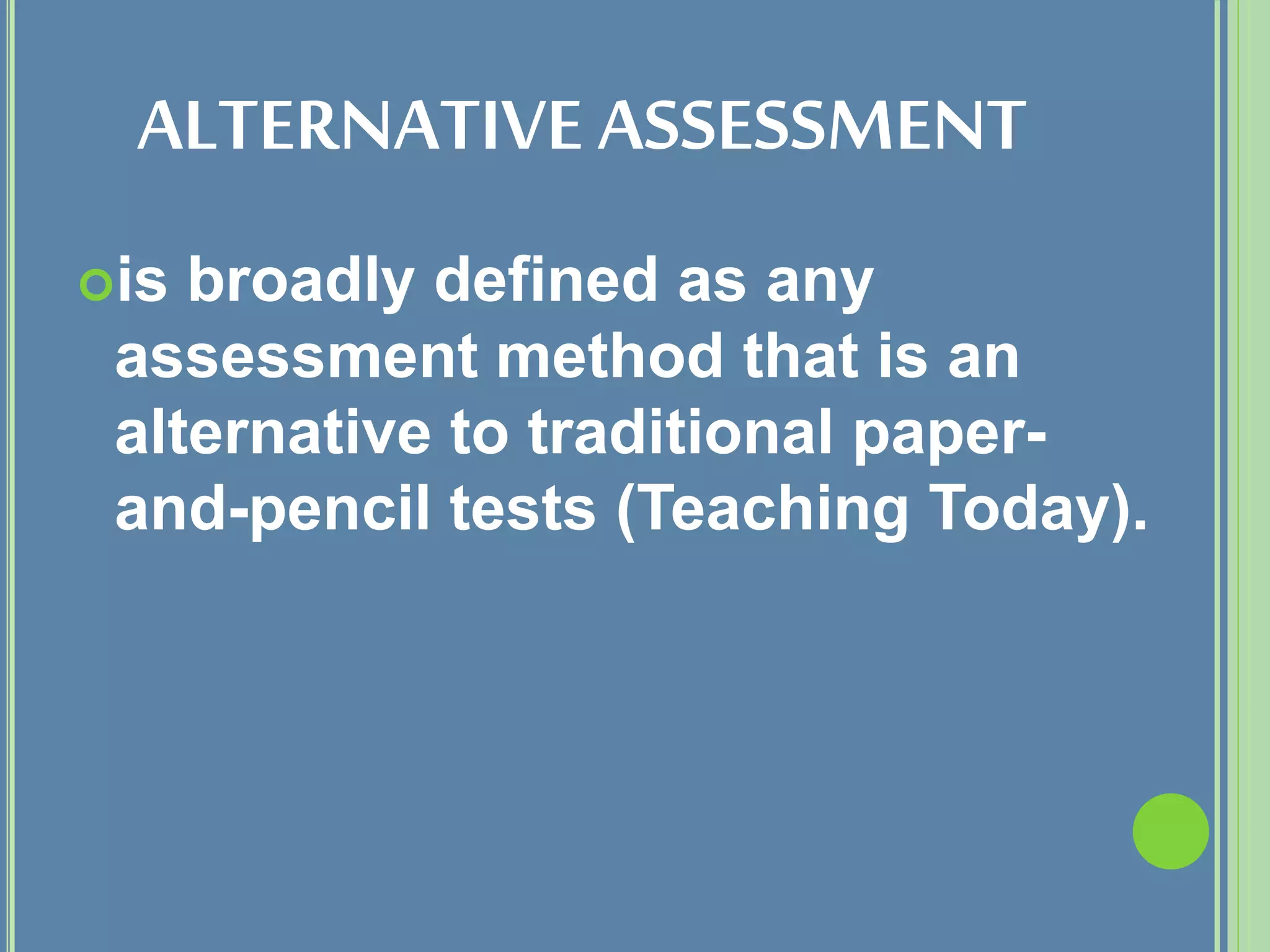 Alternative Assessment | PPTX