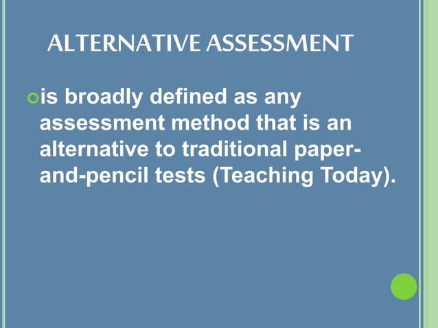 Alternative Assessment | PPTX