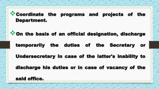 ED 234 duties and responsibilities of deped officials | PPTX