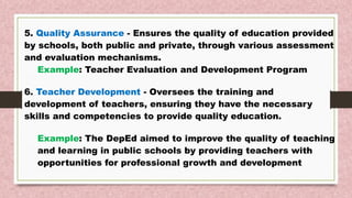 ED 234 duties and responsibilities of deped officials | PPTX