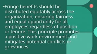 employee benefits principles governing fringe benefits and why fringe ...