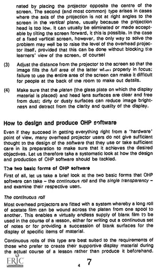 overhead projector guide | PDF