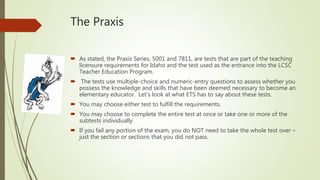 Ed292 - Introduction to the Praxis Test | PPTX