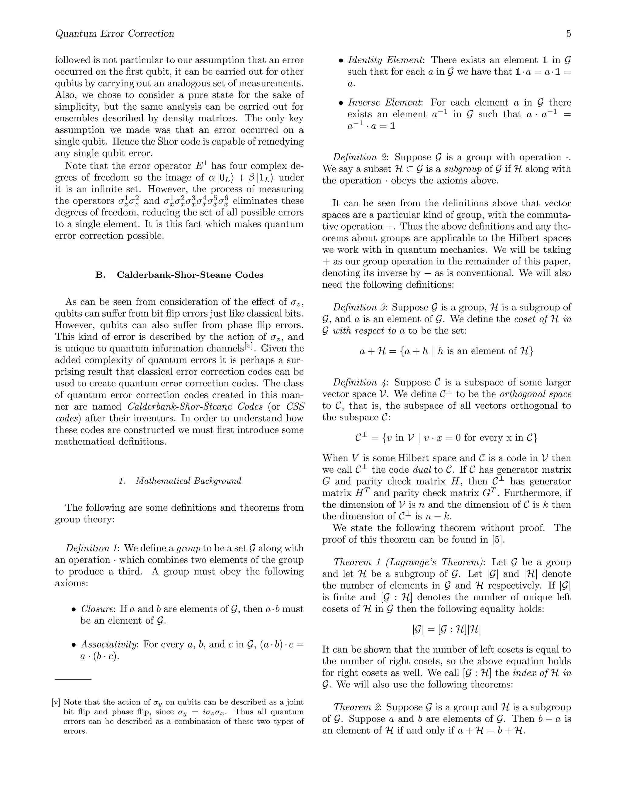 Quantum Noise and Error Correction | PDF