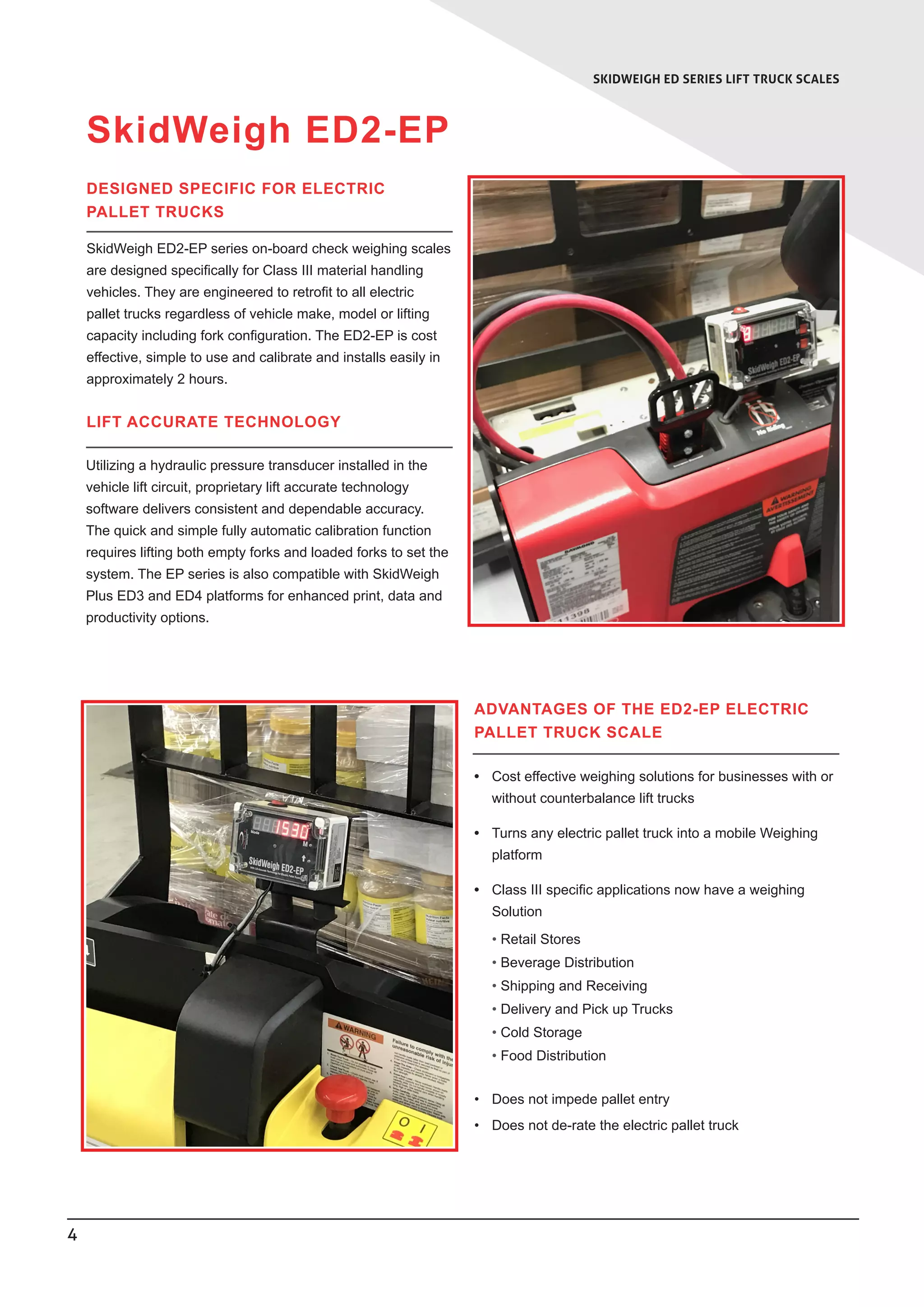Forklift onboard weighing scales, ED2 SkidWeigh brochure | PDF