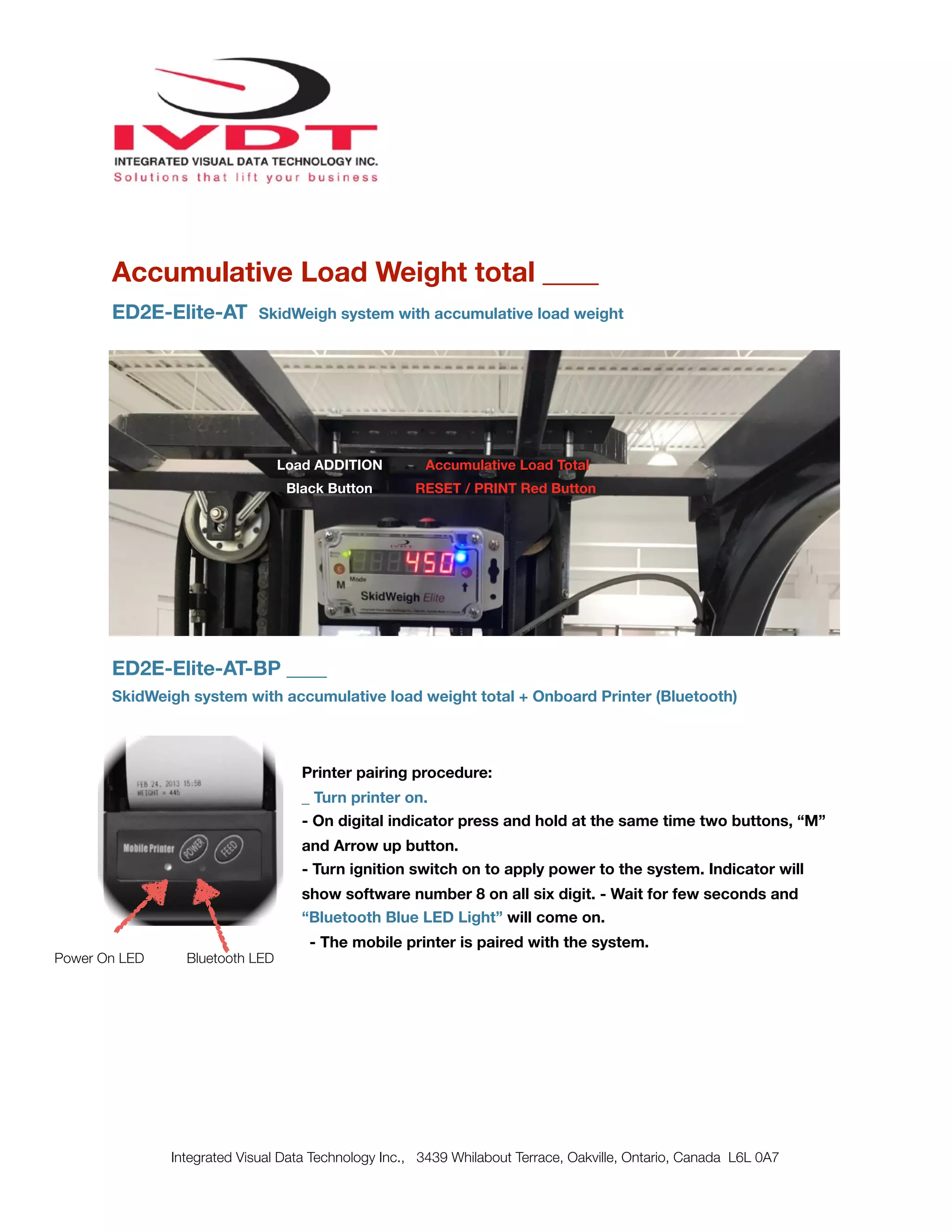 Ed2 e at-elite v1500, DURA-LIFT Forklift onboard check weighing scale | PDF