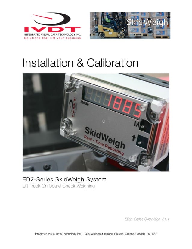 Ed2 skidweigh installation & calibration | PDF