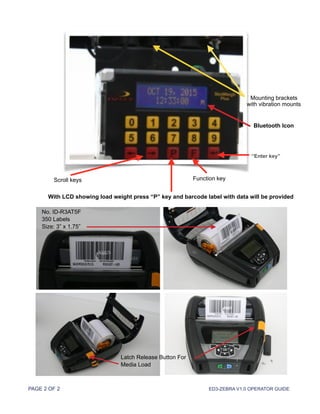 ED3 SkidWeigh with Zebra Mobile Printer | PDF
