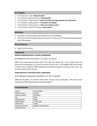curriculum vitae-KISHAN THAKKAR - Copy (2) | PDF
