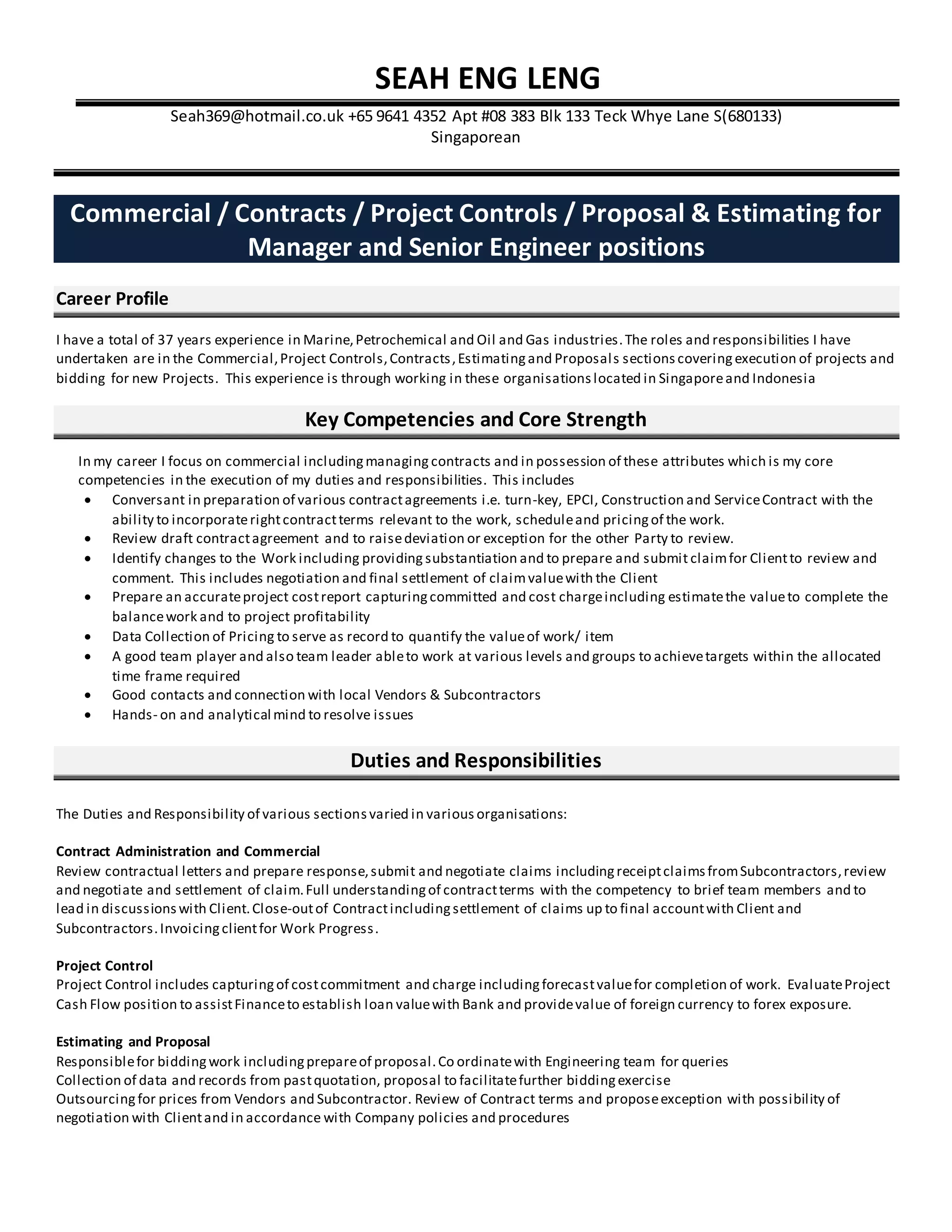 Resume Seah Eng Leng | DOCX