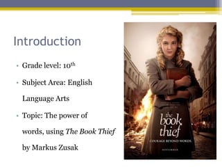 Ed 370 Resource Summary on The Book Thief | PPTX