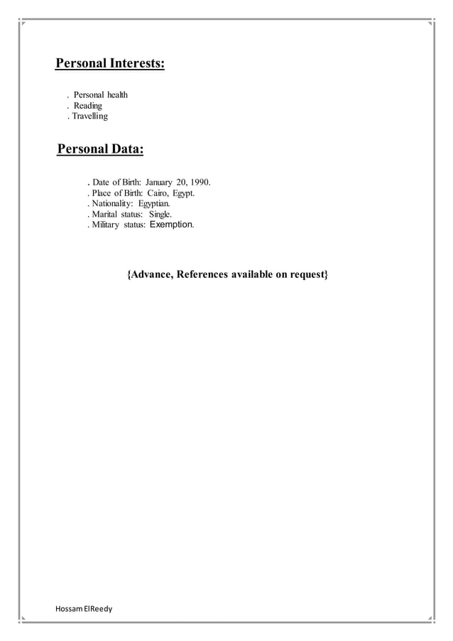 hossam cv 20155 (Autosaved) | DOCX | Professional School | Postgraduate Education