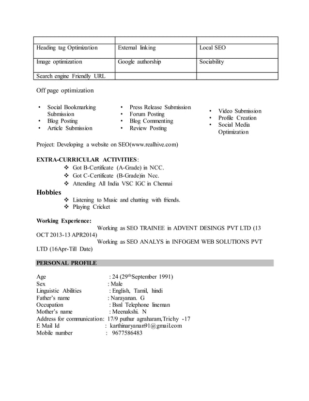 karthikeyan resume | DOCX