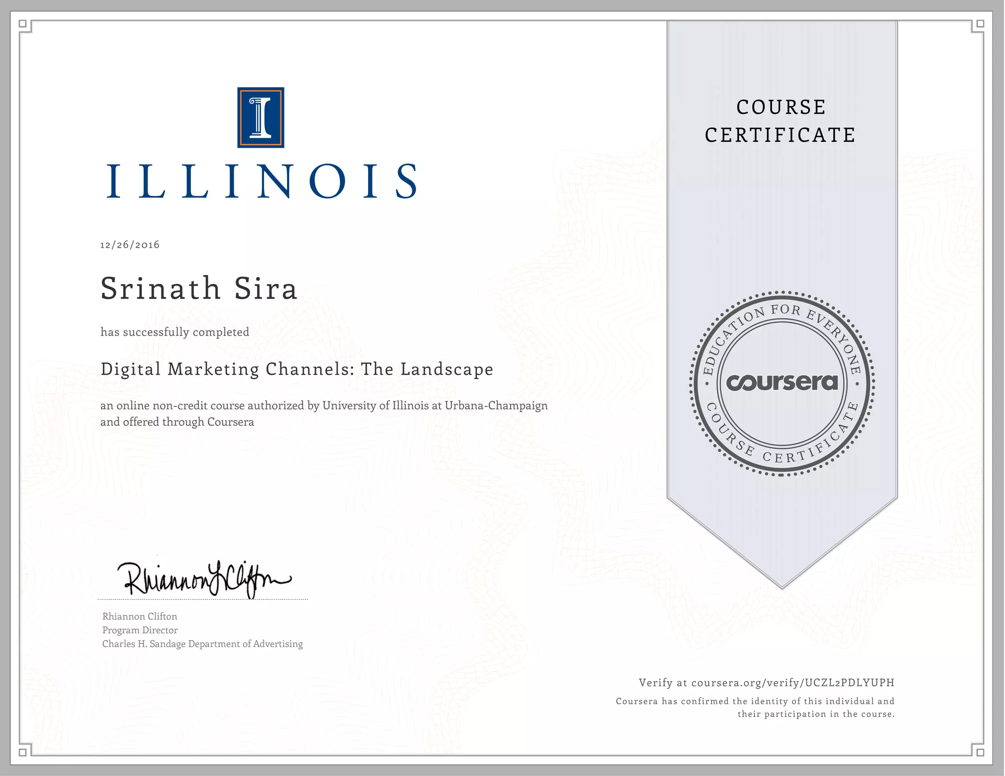 Certificate Digital Marketing Channels The Landscape | PDF