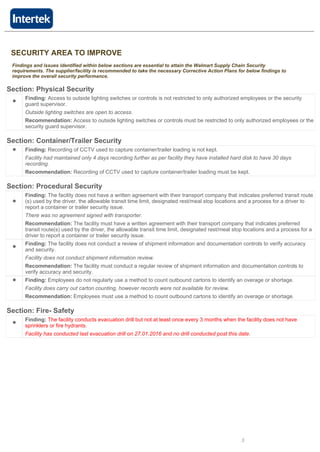 Walmart CTPAT Audit Report | PDF