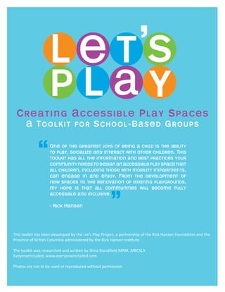 A Guide to Creating Accessible Play Spaces for Schools | PDF