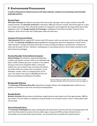 Campus Sustainability Best Practices | PDF | College Planning | College ...