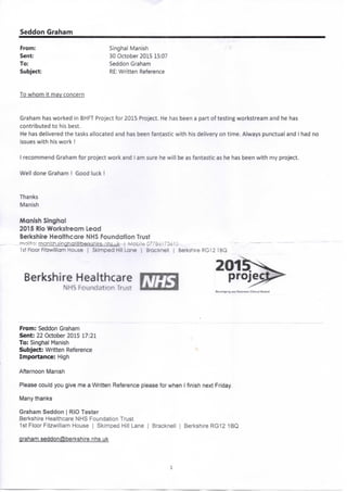 Written Ref - NHS | PDF