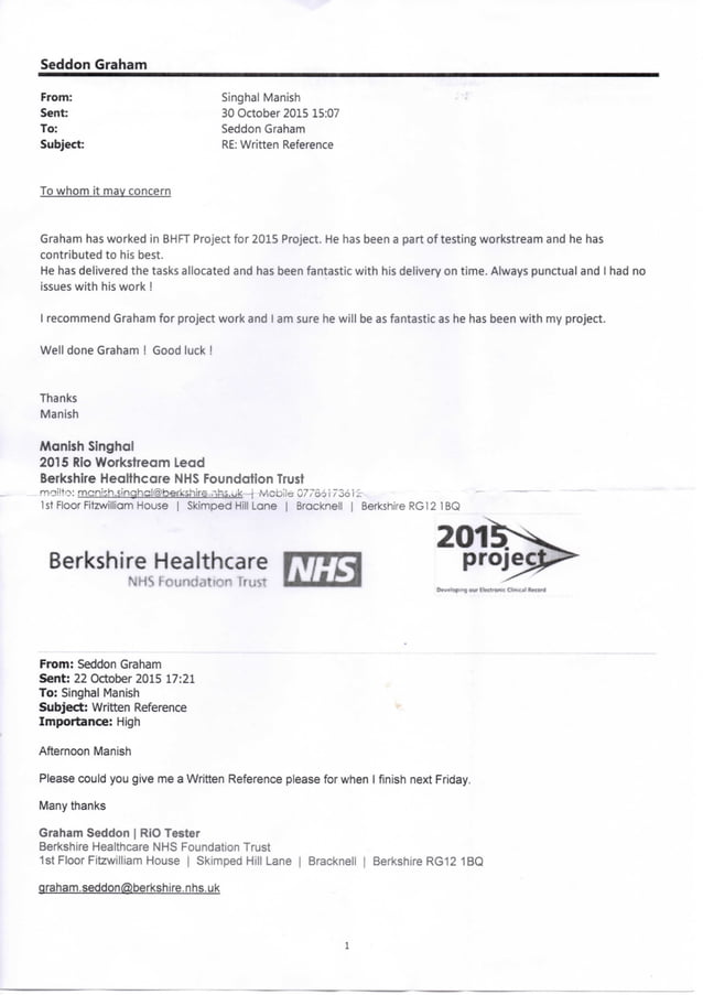 Written Ref - NHS | PDF