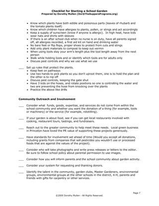 Checklist for Starting a School Garden | PDF