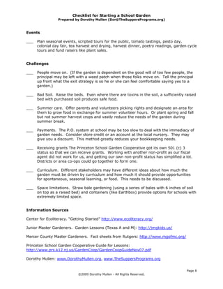 Checklist for Starting a School Garden | PDF