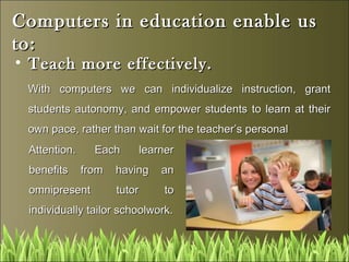 Use of Computers in Education | PPT