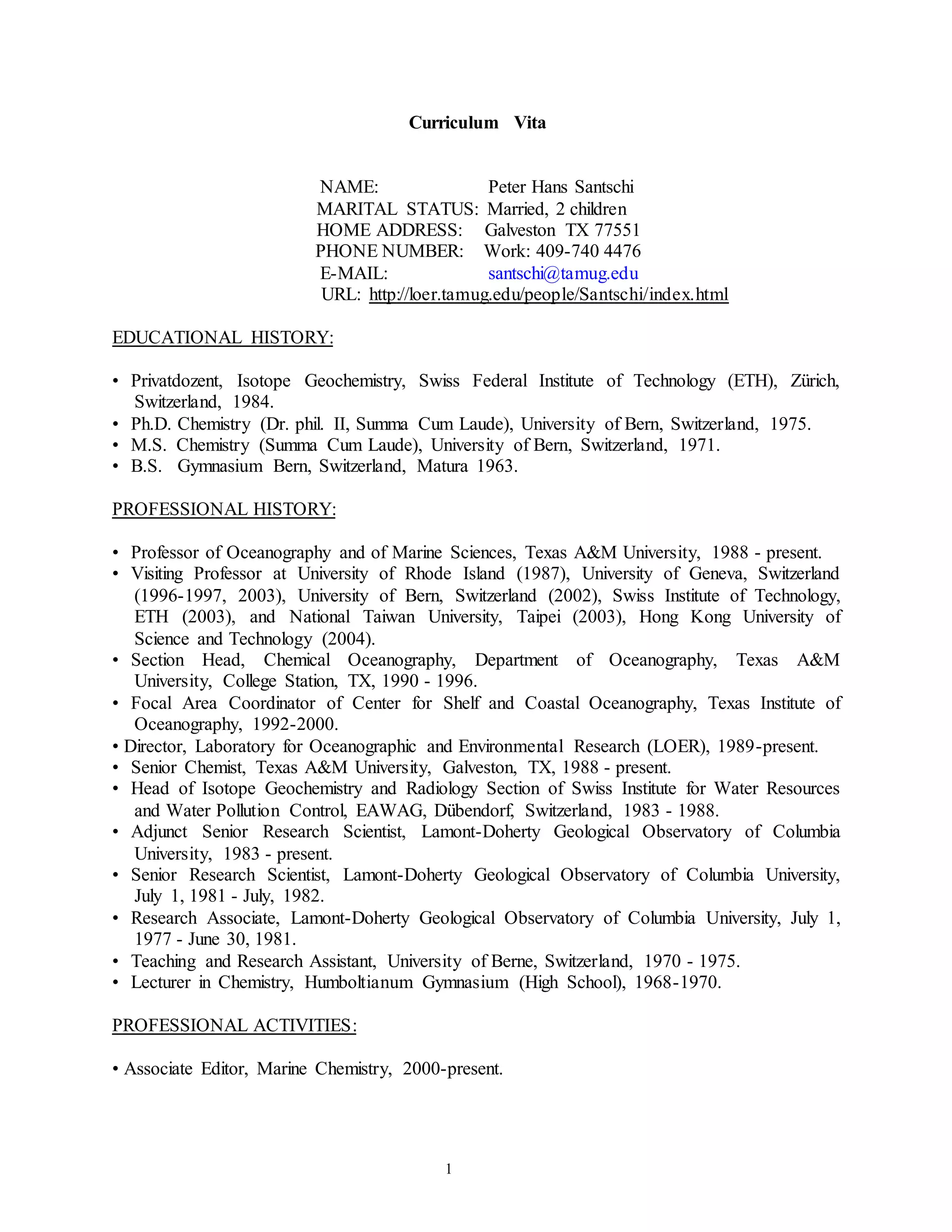 CV-PHScc | DOCX | Chemistry | Science