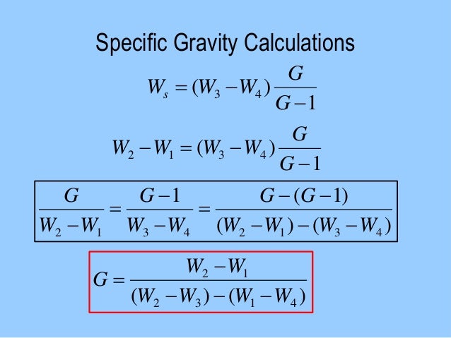 What Is Specific Gravity Definition Formula