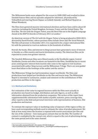 The Millennium Report - economic value for Stockholm | PDF