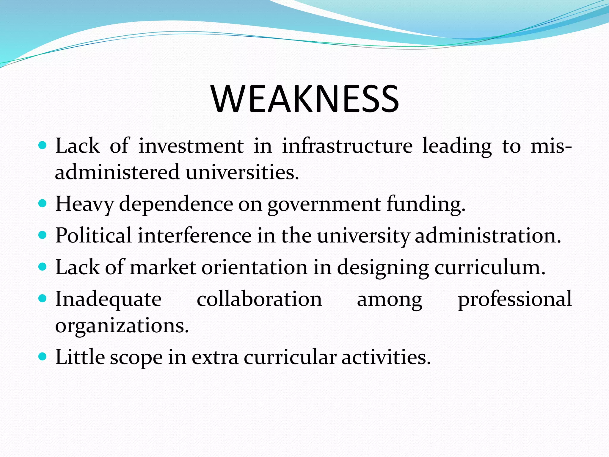 SWOT ANALYSIS ON EDUCATION SYSTEM | PPTX