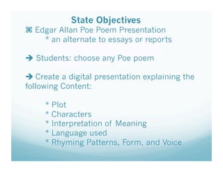 Poe Presentation Lesson Plan | PPT