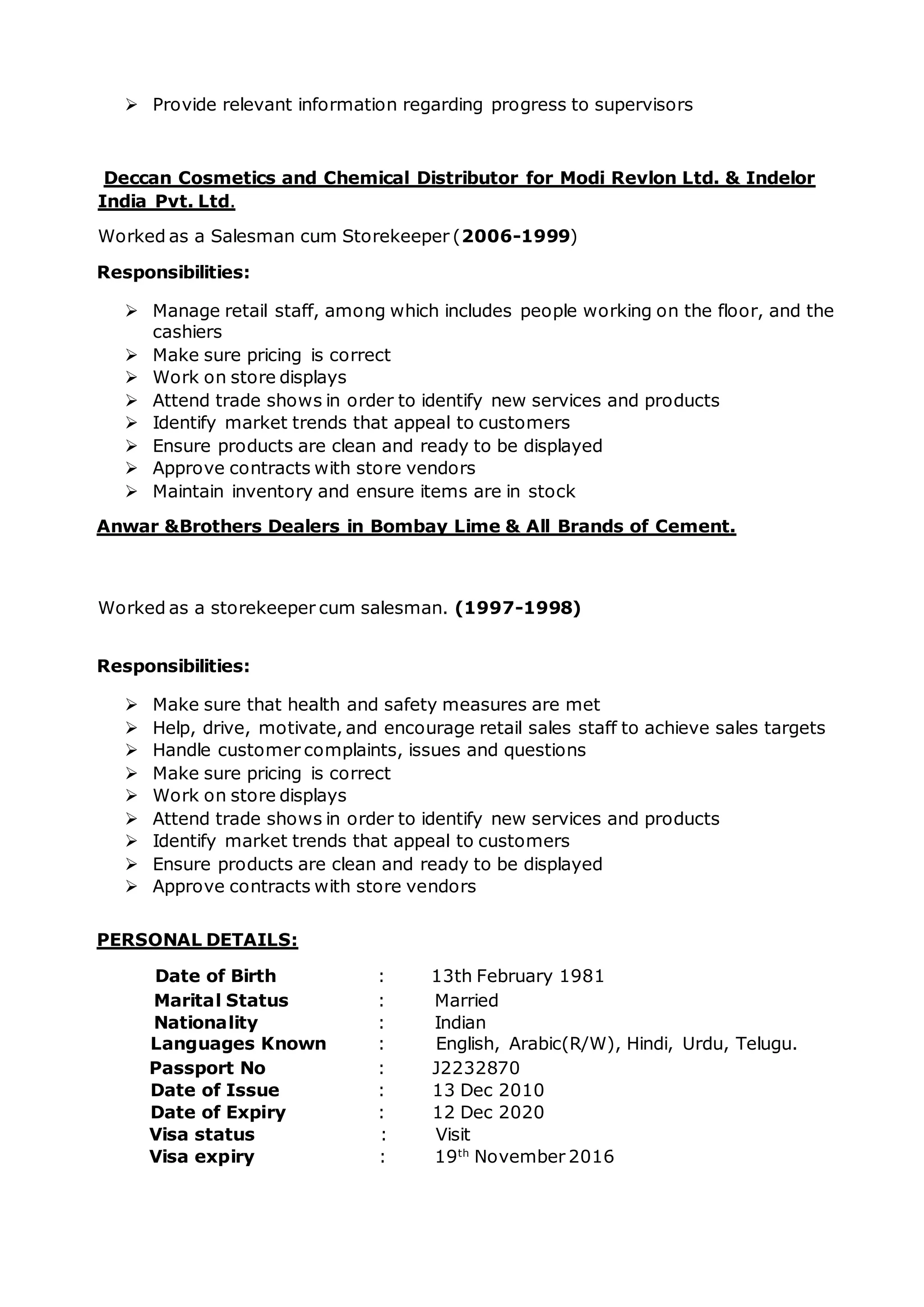 MOHAMMED IDREES CV | DOCX