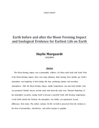 Early Earth PAPER! _revised | PDF