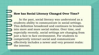 Social Literacy Power point Presentation | PPTX